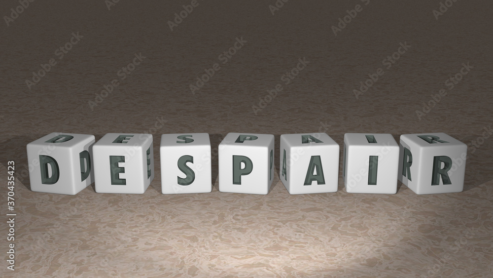 Despair built by dice letters and color crossing for the related ...
