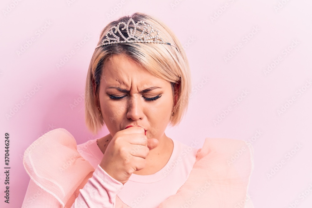 Beautiful blonde plus size woman wearing pincess tiara with diamonds ...