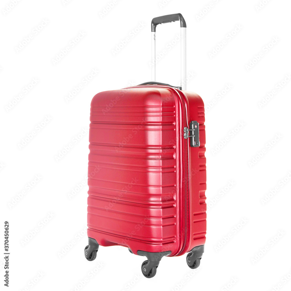 Red Vip Trolley Bag Isolated on White Background. Side View of Red ...