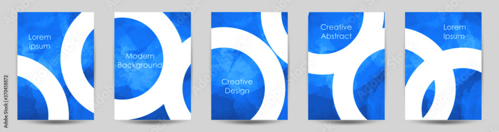 Set of light colorful vector watercolor backgrounds for template,cover ...