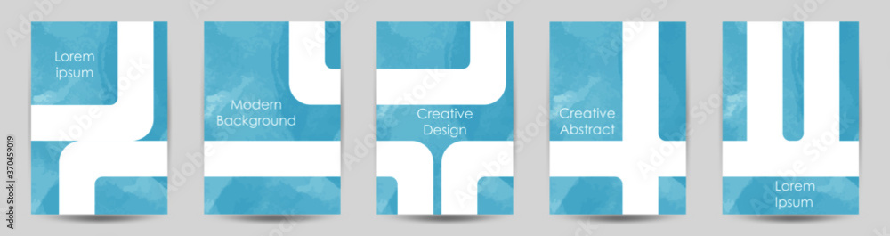 Set of light colorful vector watercolor backgrounds for template,cover ...