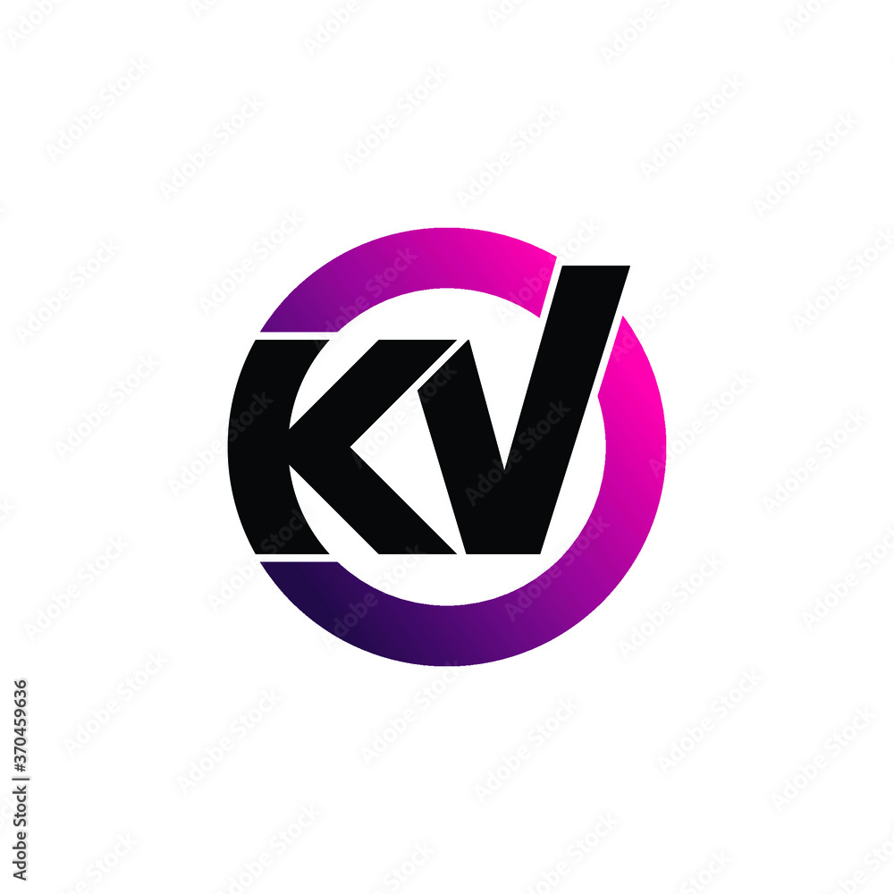 Letter KV monogram logo design Stock Vector | Adobe Stock