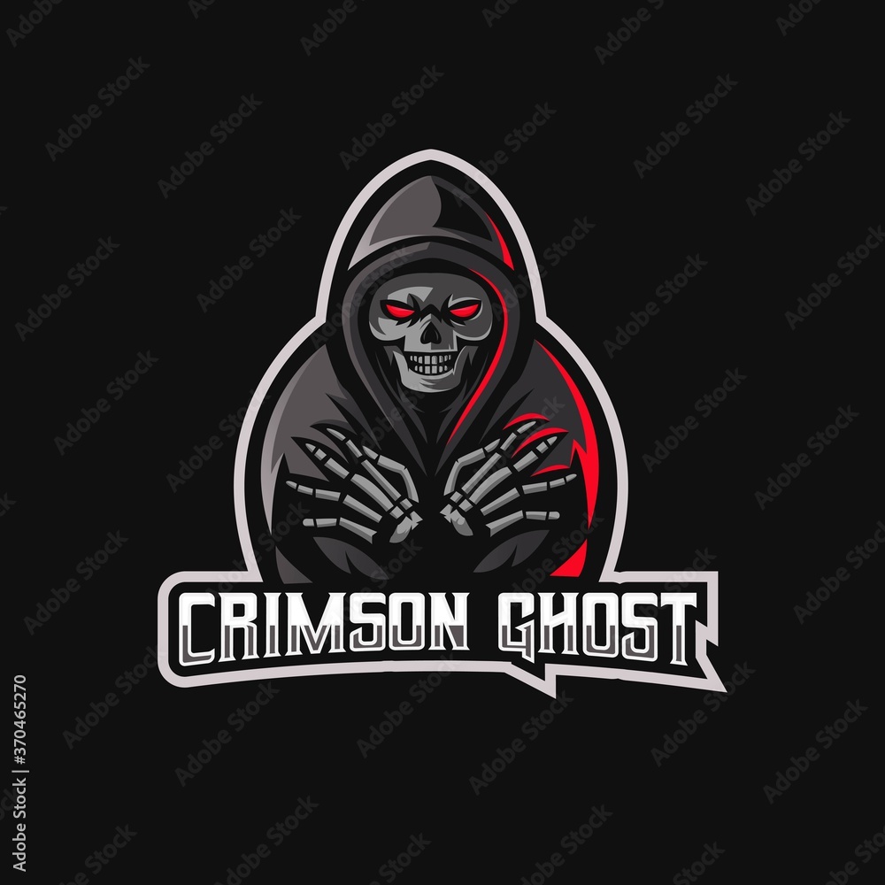 Vetor de crimson ghost mascot logo design vector with modern ...