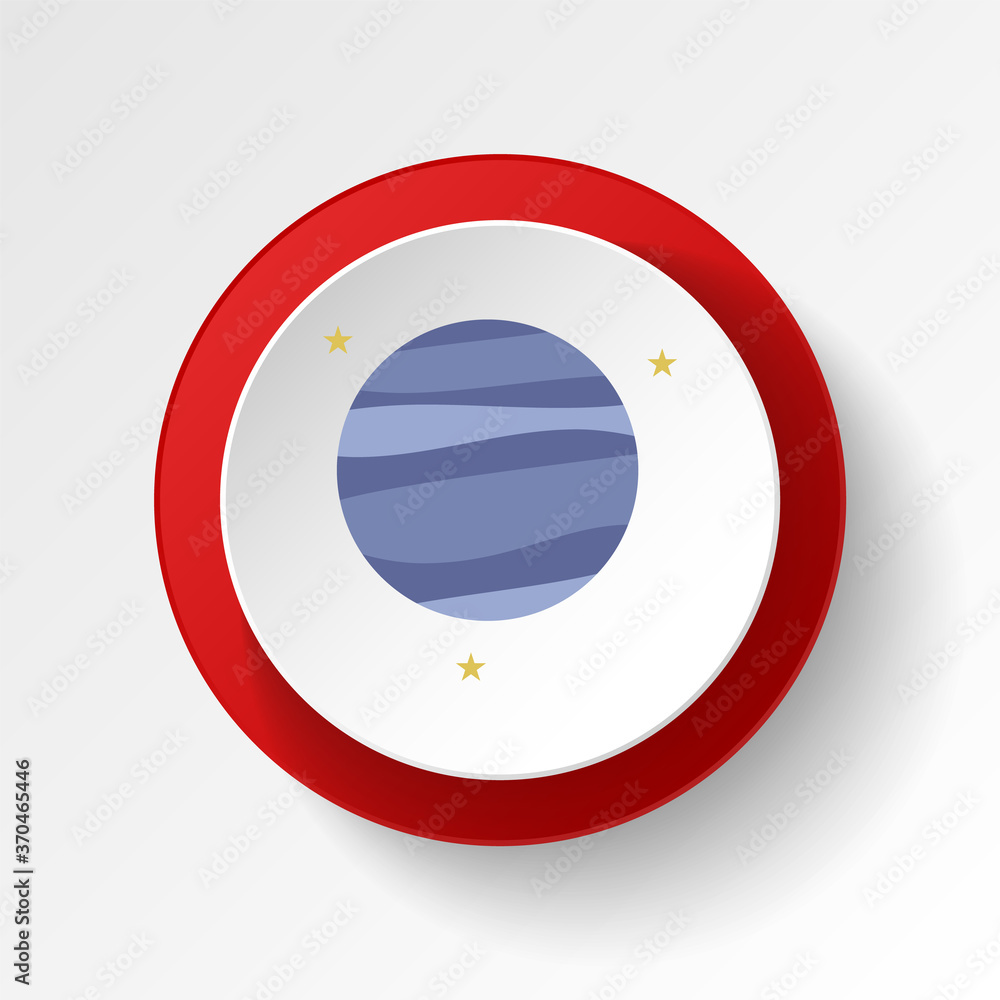 Neptune colored button icon. Element of space illustration. Signs and ...
