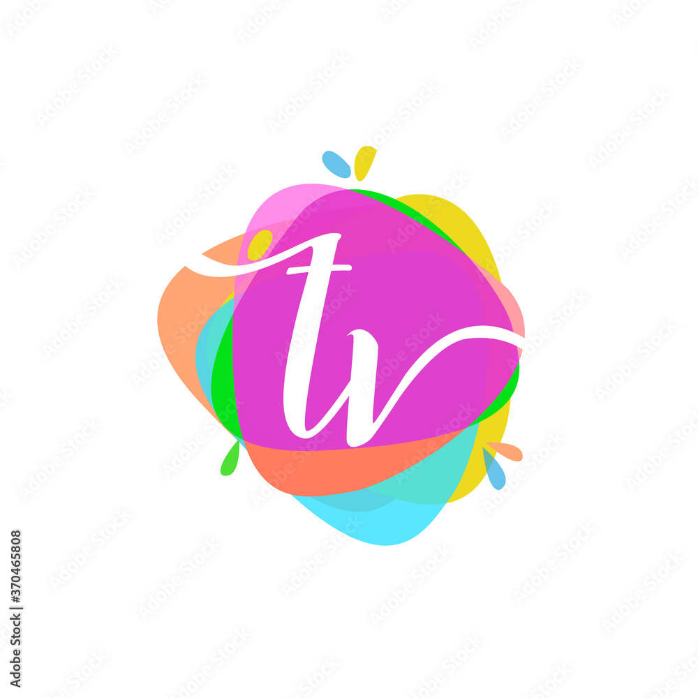 Letter TV logo with colorful splash background, letter combination logo ...