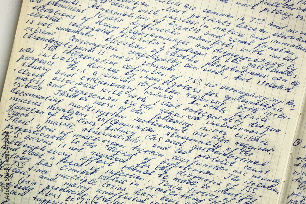 Hand-written medical text Hand-written medical notes. Medical writing ...