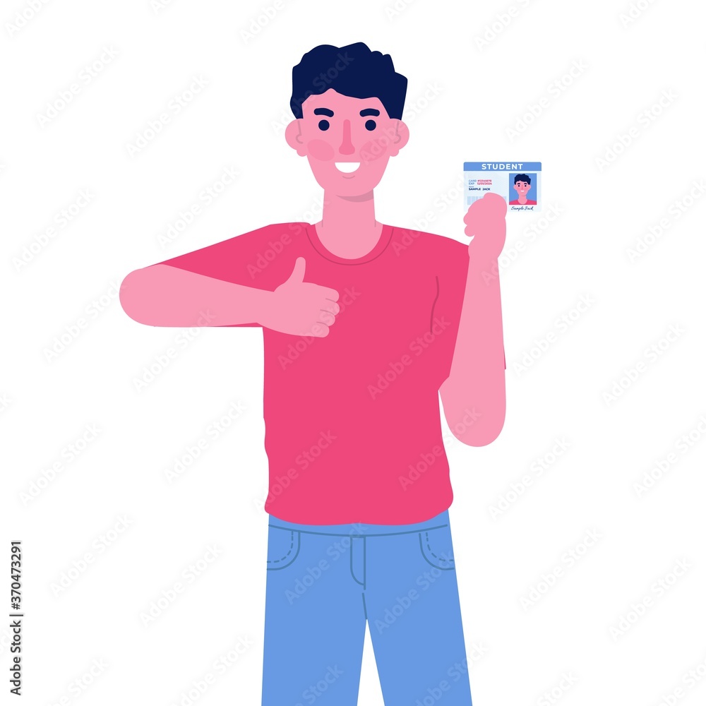 School, Student id card with photo. Vector illustration. Stock Vector ...