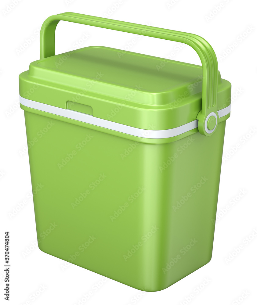 Green cool box isolated on white background - 3D illustration Stock ...