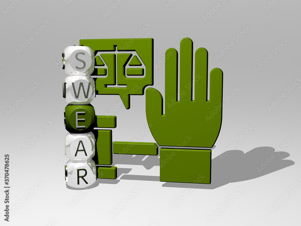 3D illustration of swear graphics and text around the icon made by ...