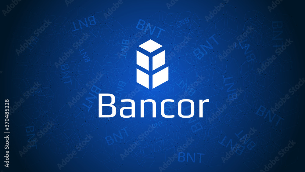 Vector logo and name of the digital cryptocurrency Bancor Network Token ...