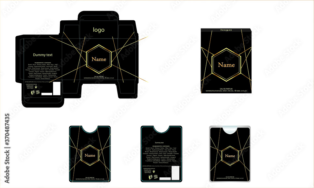 Packaging design, perfume luxury box design template and mock up box ...