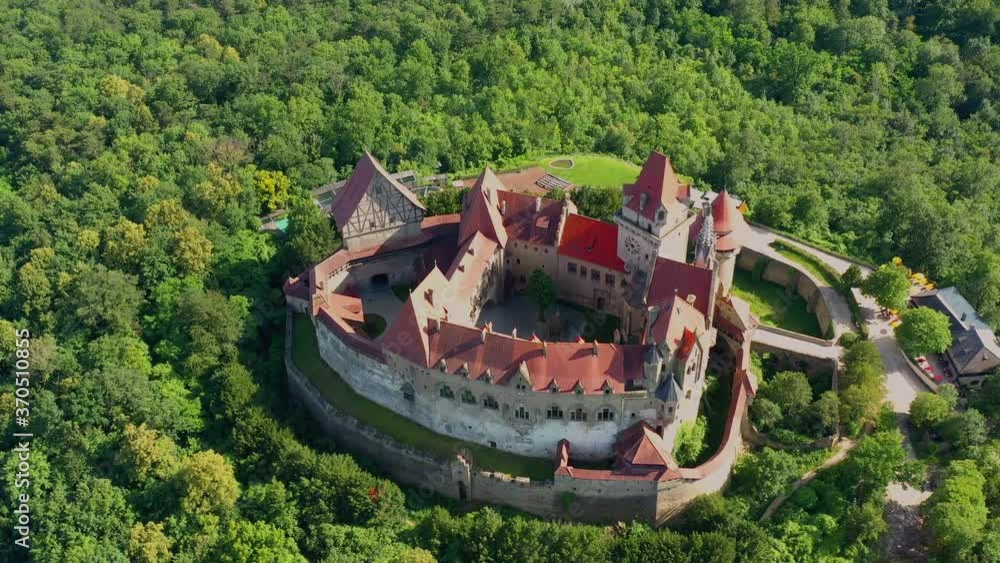 Burg Kreuzenstein from the Sky. Kreuzenstein Castle ist one of the most ...