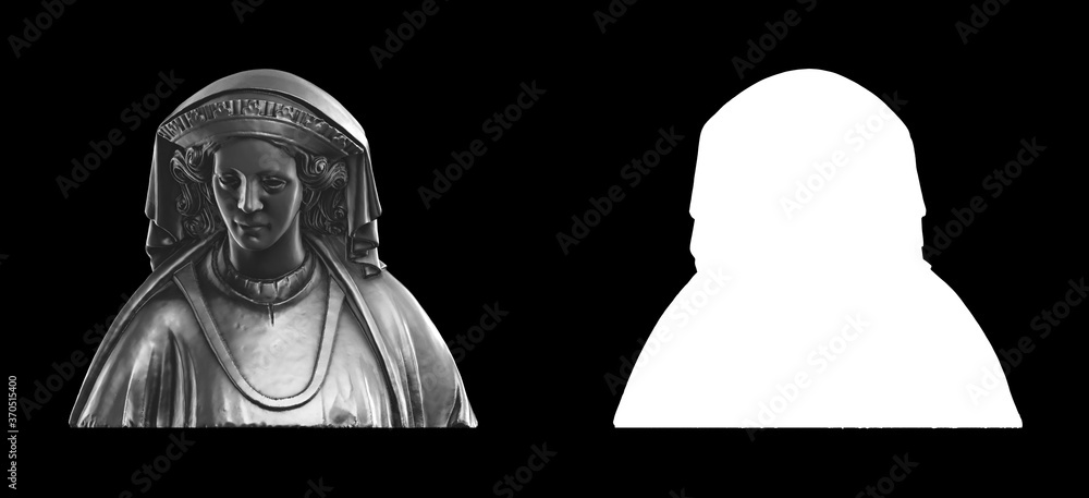 A collection of black metal sculptures on a black background for your ...