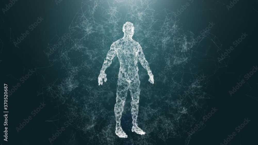 Digital human male model. Concept of AI man synergy, digital avatar ...