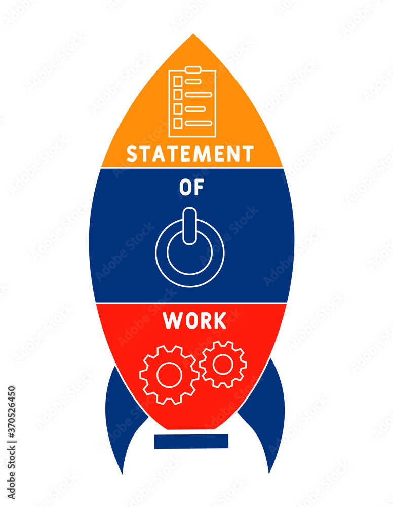 SOW - statement of work. business concept. vector illustration concept ...