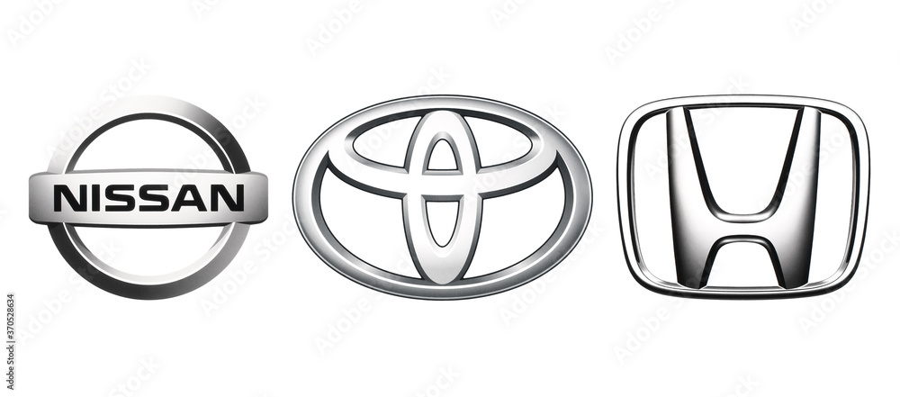 Collection of popular Japan car logos Stock Photo | Adobe Stock
