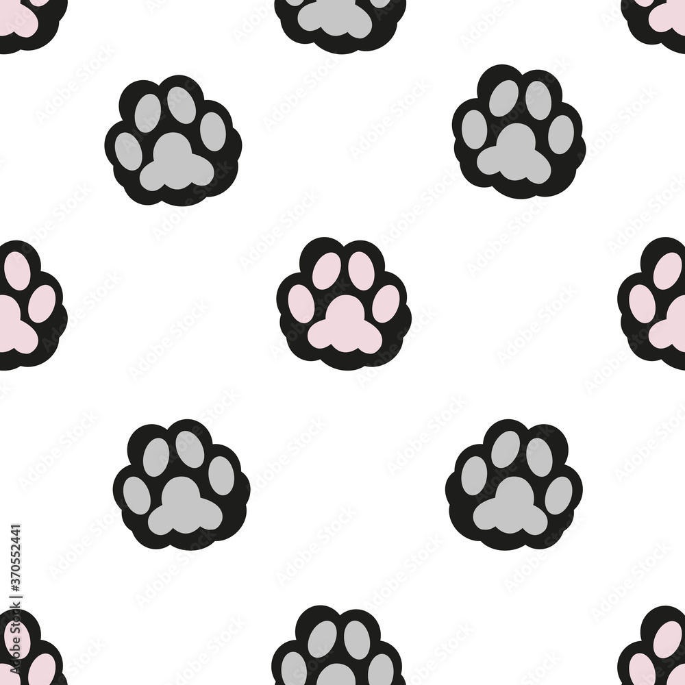Cat hand print paw print for fabric design vector pattern Stock Vector ...