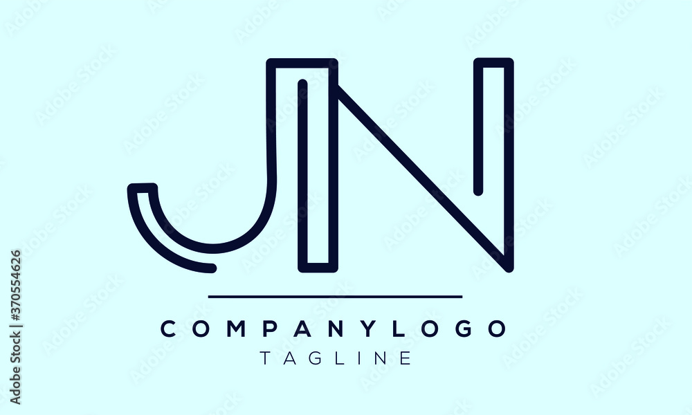 JN initials monogram letter text alphabet logo design Stock Vector ...