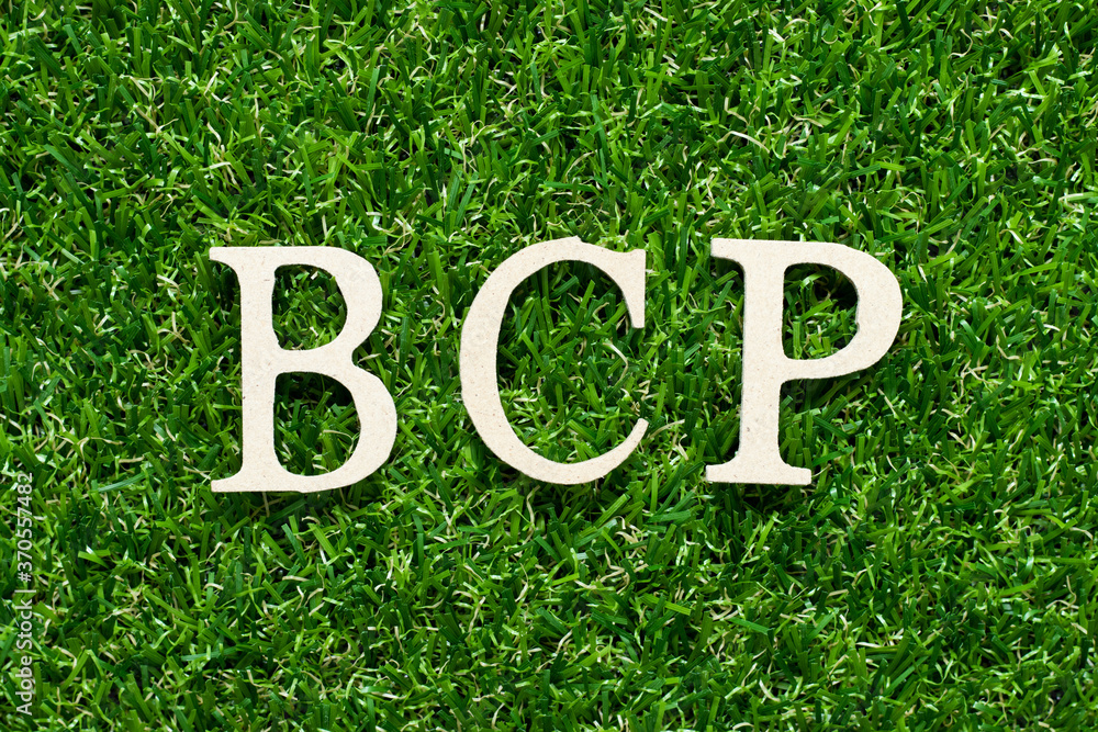 Wood alphabet letter in word BCP (abbreviation business continuity plan ...