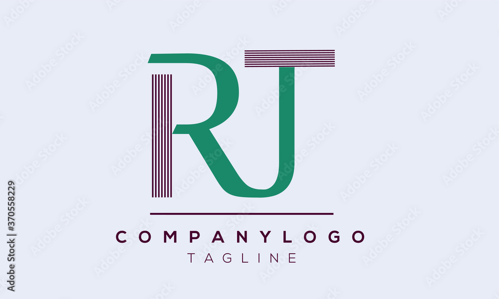 RJ initials monogram letter text alphabet logo design Stock Vector ...