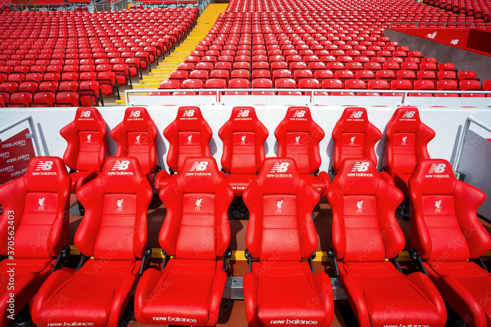 Liverpool, United Kingdom - May 17 2018: Anfield stadium, the home ...