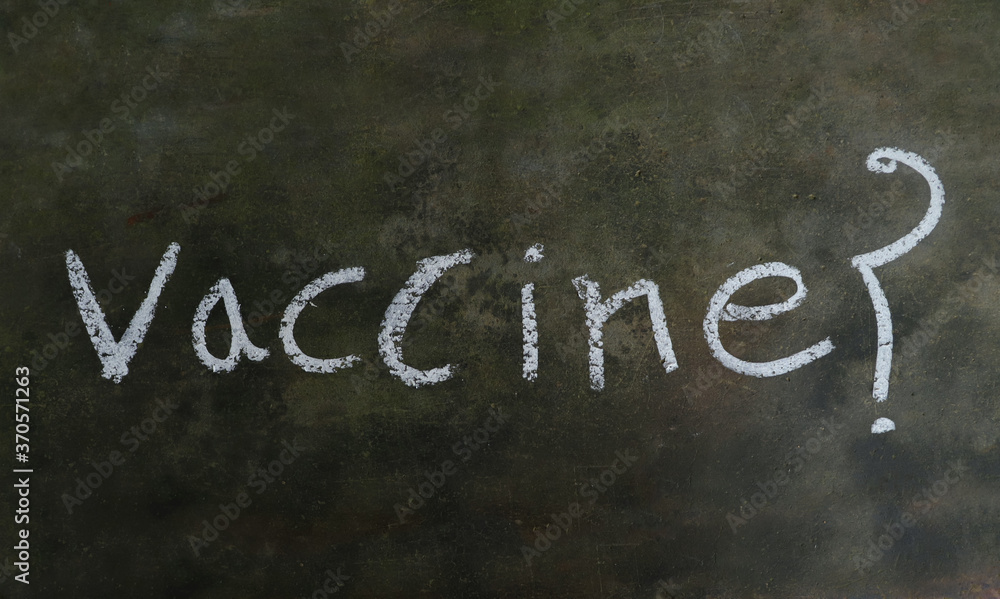 Vaccine Word with Question Mark Written on Blackboard with White Chalk ...