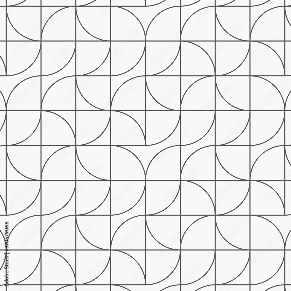 Geometric vector pattern, repeating linear curve on square in different ...