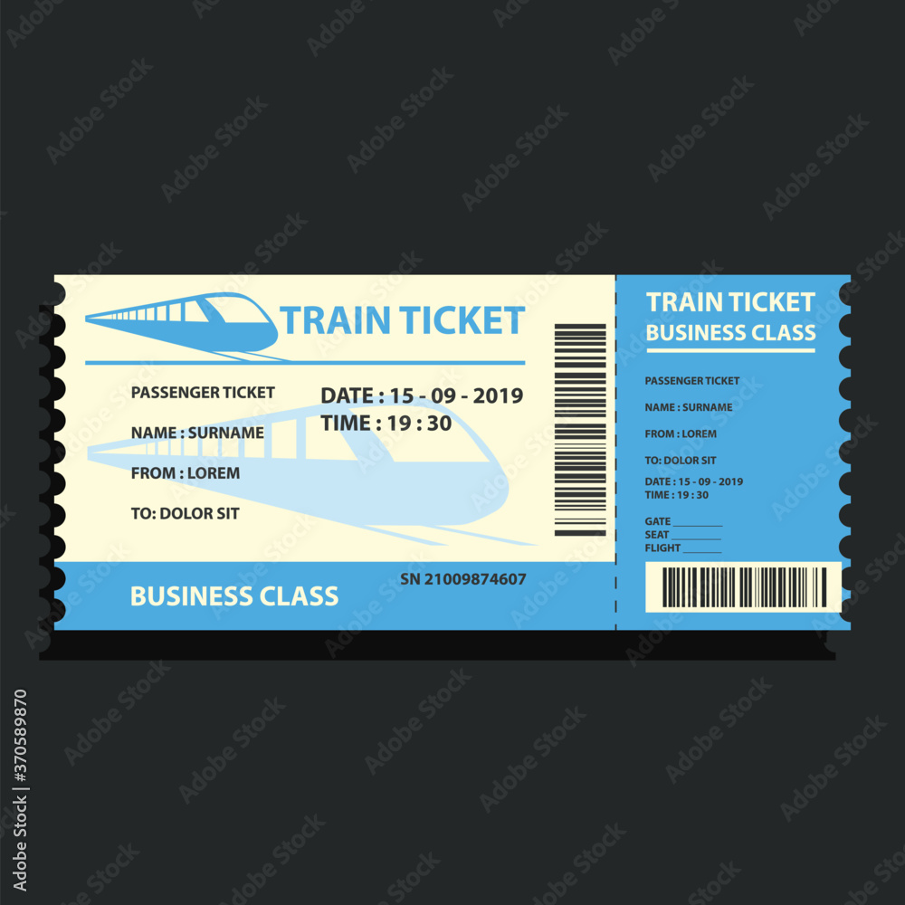 train ticket for traveling by train. vector illustration Stock Vector ...