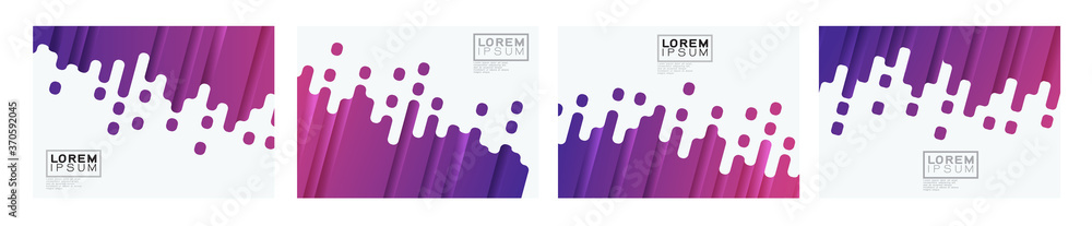 Set of colorful gradient oblique strip on white background with space ...