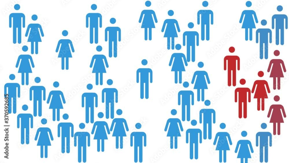 Social distancing, keep distance in public society people to protect ...