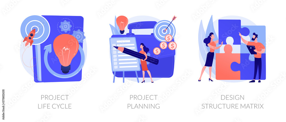 Vetor de Project life cycle abstract concept vector illustration set ...