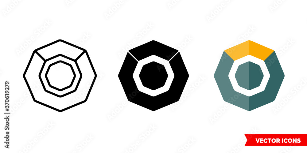 Komodo icon of 3 types color, black and white, outline. Isolated vector ...