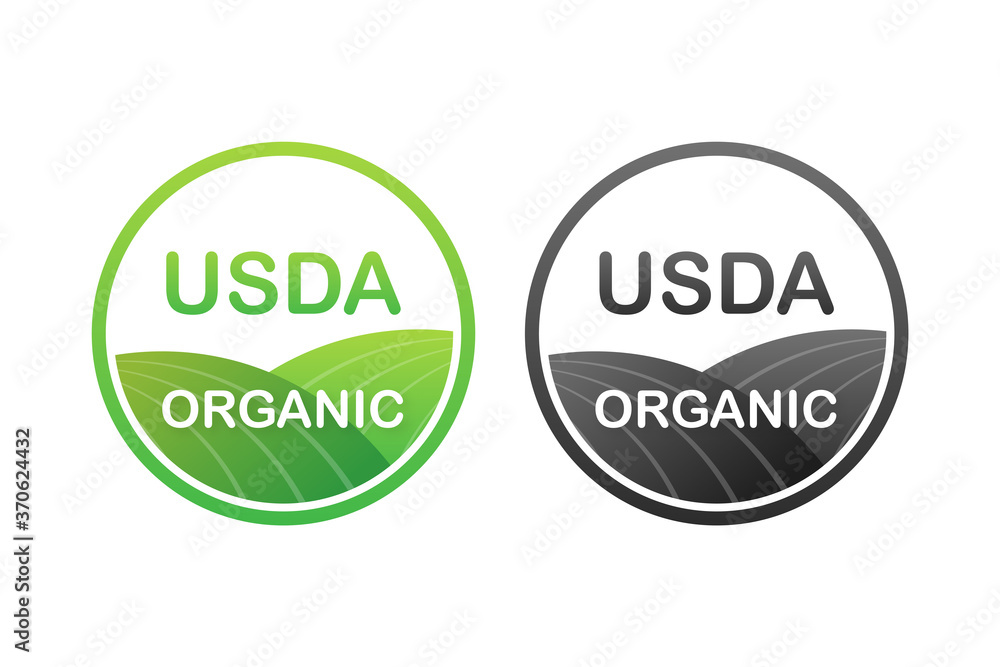 USDA organic emblems, badge, Sticker, logo, icon. Vector stock ...