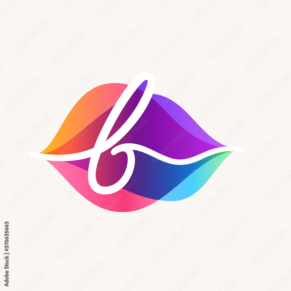Letter B with transparency sound waves logo design concept. Stock ...