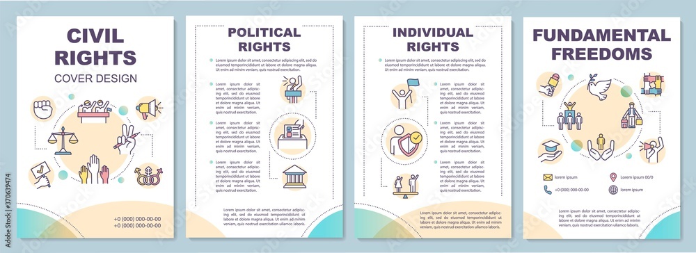 Civil rights brochure template. Political and individual rights. Flyer ...
