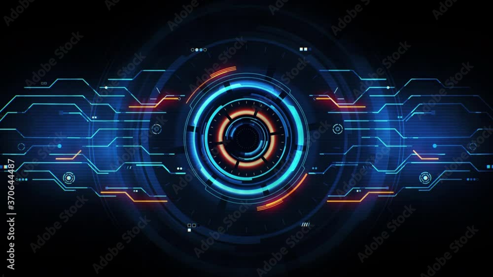Abstract futuristic dashboard concept with electronic circuit and round ...