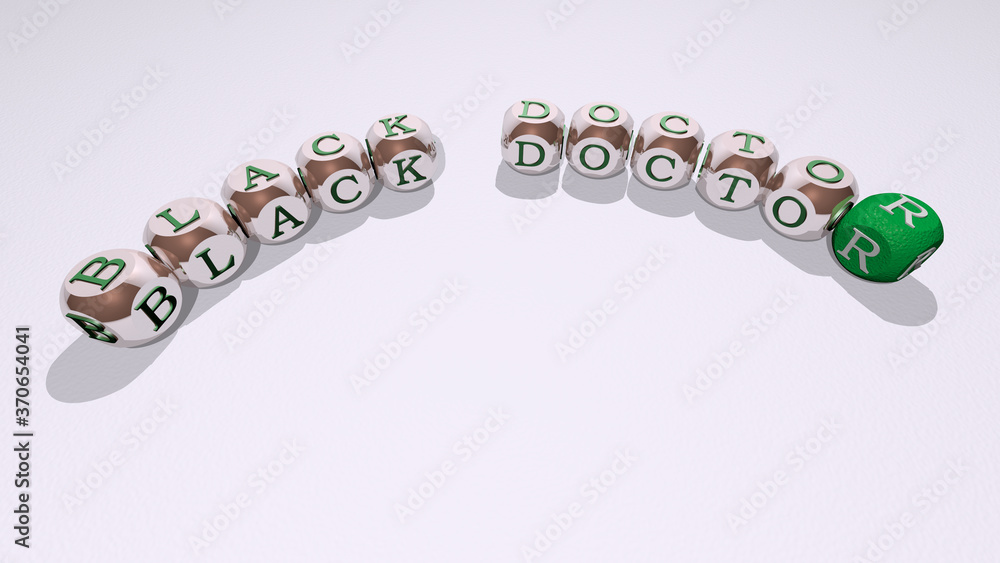 combination of black doctor built by cubic letters from the top ...