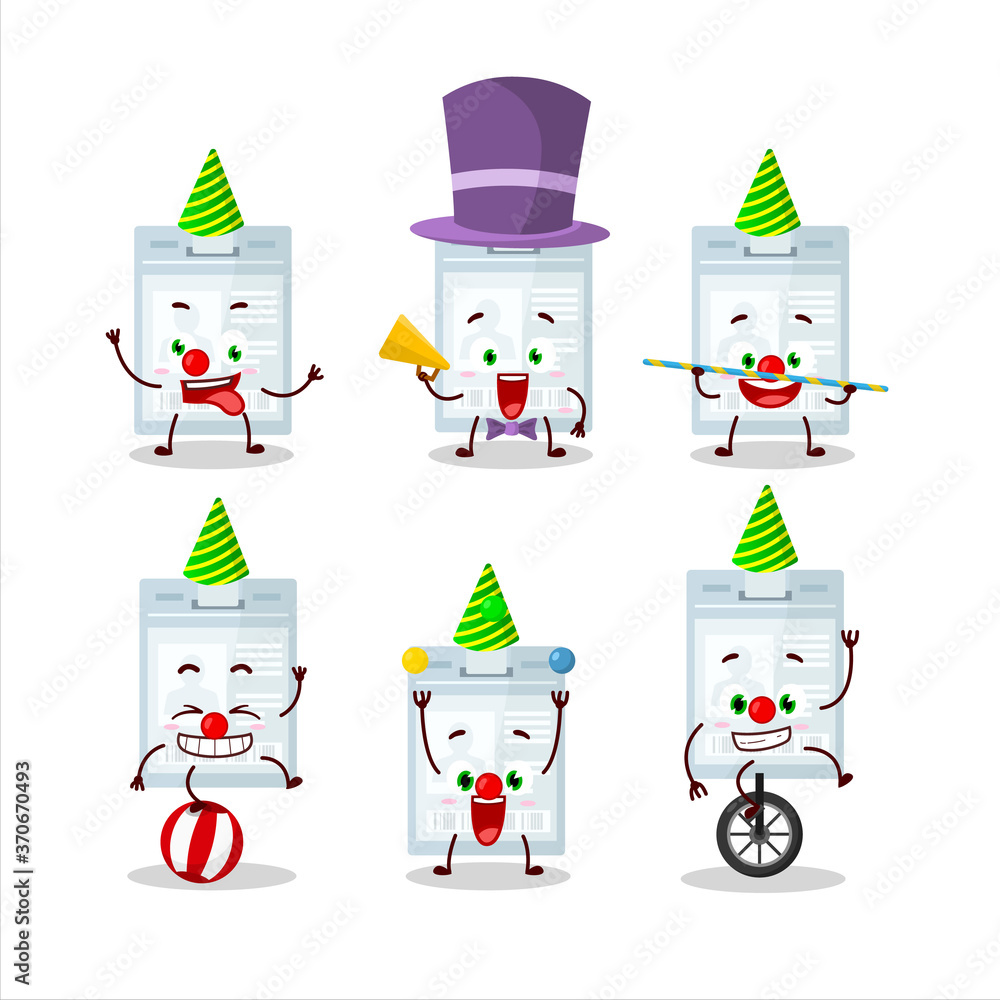 Cartoon character of id card with various circus shows Stock Vector ...