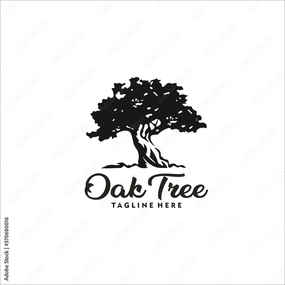 Oak Tree Vector Black