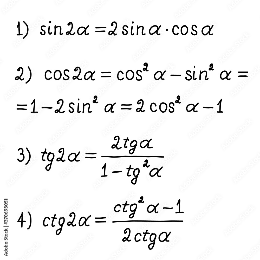 Basic Trigonometric Identities Formulas For Calculating Sine Cosine