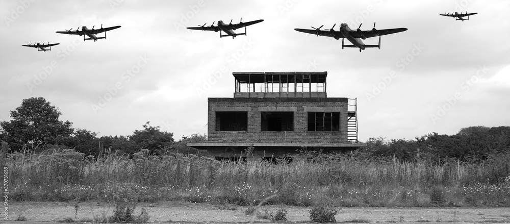 Avro Lancaster bomber, British 4 engined ww2 heavy bomber Stock Photo ...