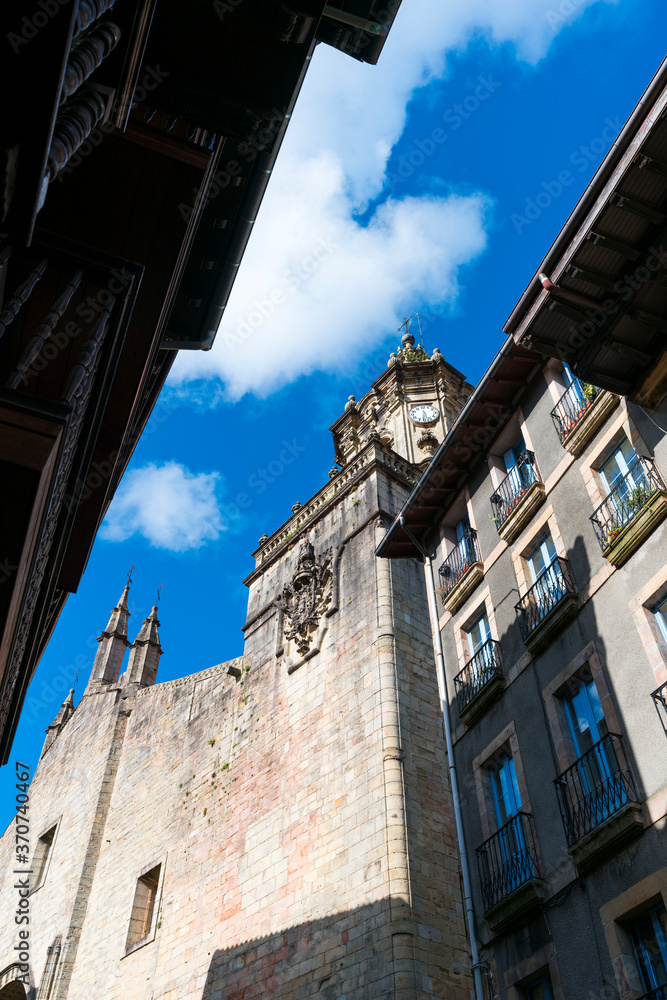 Kale Nagusia or Mayor street, Historic quarter, Hondarribia town ...