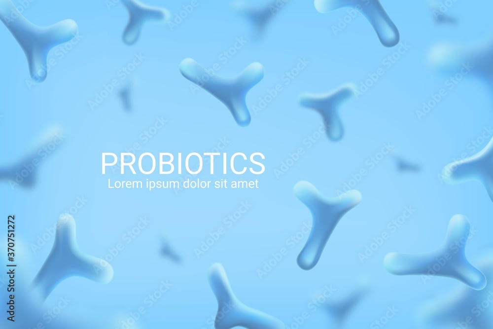 Probiotic bacteria lactobacillus or prebiotic gut background, vector ...