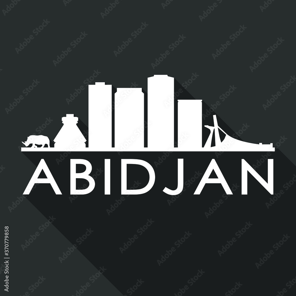 Abidjan Flat Icon Skyline Silhouette Design City Vector Art Famous ...
