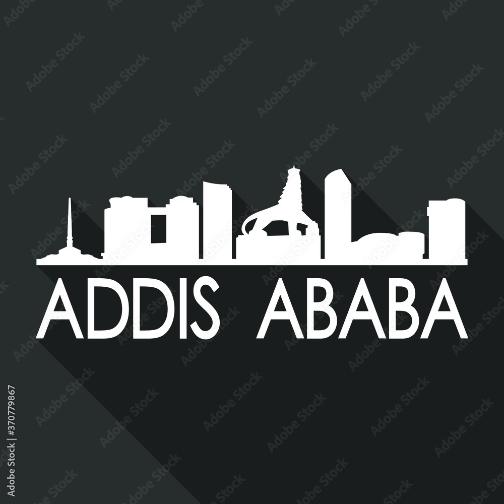 Addis Ababa Flat Icon Skyline Silhouette Design City Vector Art Famous ...