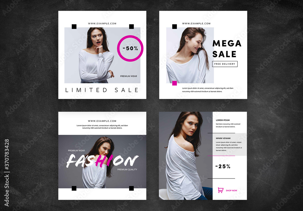 Modern Social Media Square Layouts Stock Template | Adobe Stock