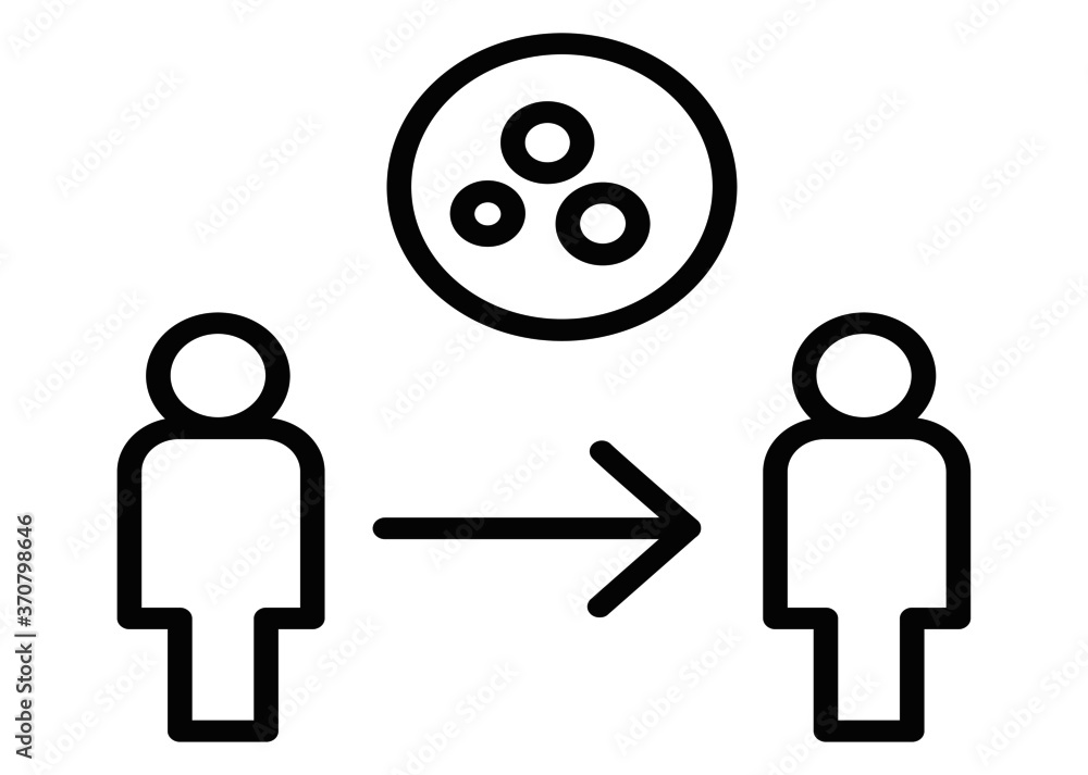Social distancing measure preventing epidemic. Design of two people ...