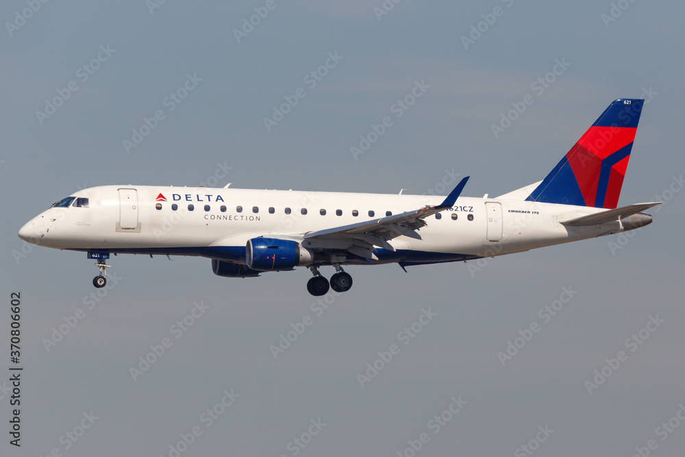 Delta Connection Embraer 170 airplane at Los Angeles airport Stock ...