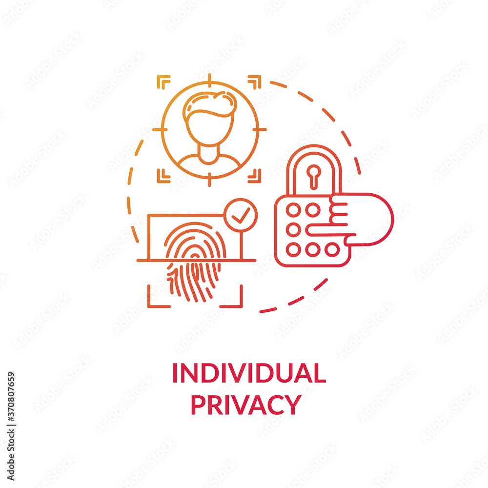 Individual privacy concept icon. Personal information protection idea ...