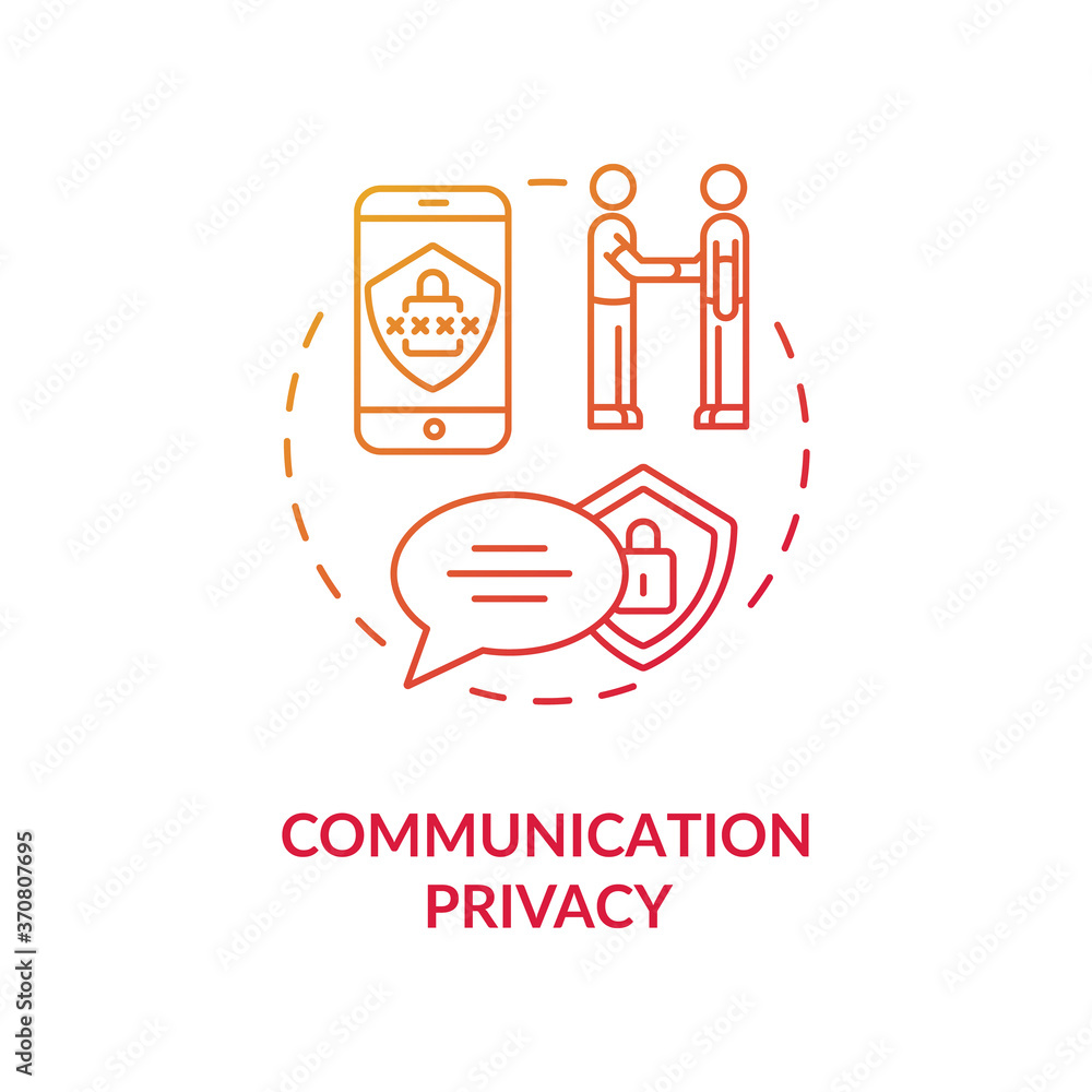 Communication privacy concept icon. Personal messages protection idea ...